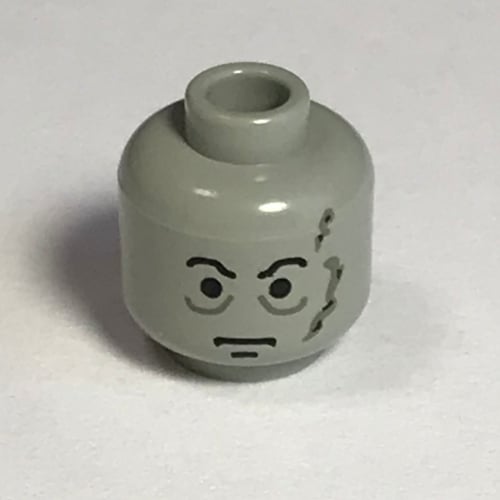 LEGO PART 3626bpr0275 Minifig Head Darth Vader, Scars Gray Left ...
