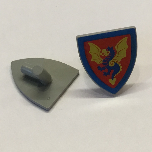 LEGO PART 3846pr0024 Shield Triangular with Blue Dragon Print ...