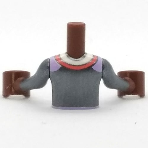 LEGO PART 11408c06pr0001 Minidoll Torso Boy with Dark Titanium Arms ...