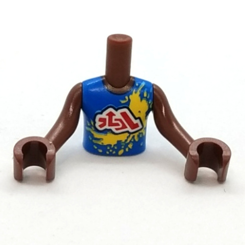 LEGO PART 11408c06pr0003 Minidoll Torso Boy with Reddish Brown Arms and ...