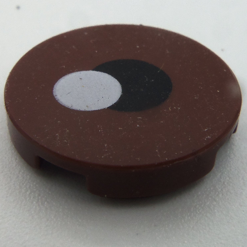 LEGO PART 14769pr0021 Tile Round 2 x 2 with Black and White Circle/Dot ...