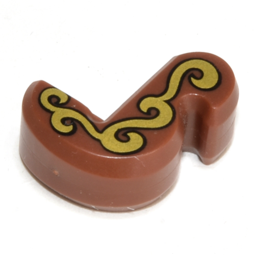 LEGO PART 15429pr0004 Animal Body Part, Cat Tail with Gold Swirls Print ...