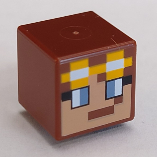LEGO PART 19729pr0083 Minifig Head Special, Cube with Pixelated Tan ...