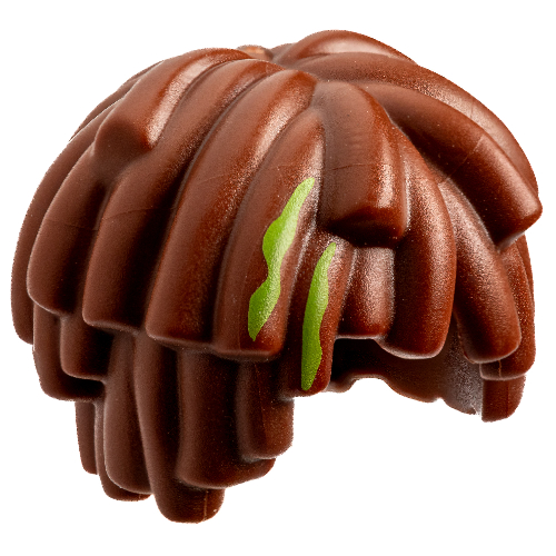 LEGO PART 2003pr0001 Hair Short Long Curls / Mop Top with Lime Splotch ...