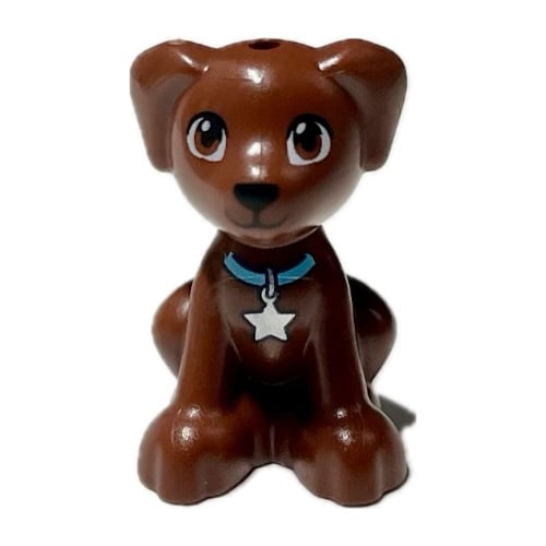 LEGO PART 27986pr0001 Animal, Dog, Small Sitting with Collar and Star ...