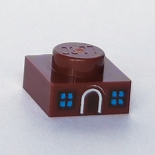 LEGO PART 3024pr0023 Plate 1 x 1 with House Front, Two Blue Windows ...