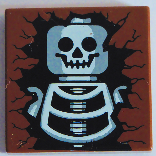 LEGO PART 3068bpr0123 Tile 2 x 2 with Skeleton Head and Torso Print ...