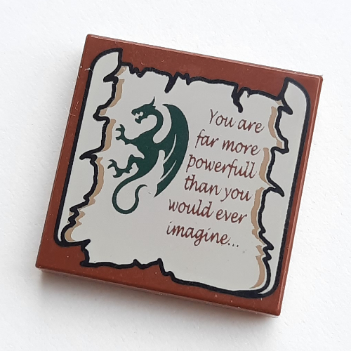 LEGO PART 3068bpr0170 Tile 2 x 2 with Dragon and Scroll with 'You are ...