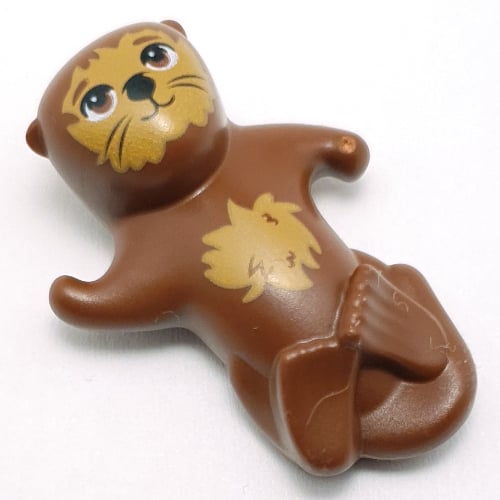 LEGO PART 3592pr0001 Animal, Otter, Lying/Floating with Nougat Fur ...