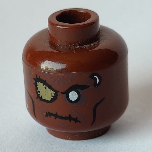 LEGO PART 3626bpr0842 Minifig Head Zombie, Silver Eye and Eyepatch ...