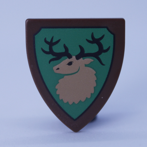 LEGO PART 3846pr0041 Shield Triangular with Forestmen Deer Head, Black ...