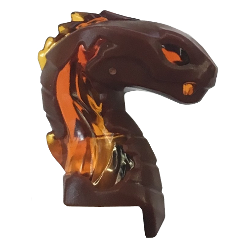 LEGO PART 49588pat0001 Minifig Head Special, Snake with Trans Orange ...