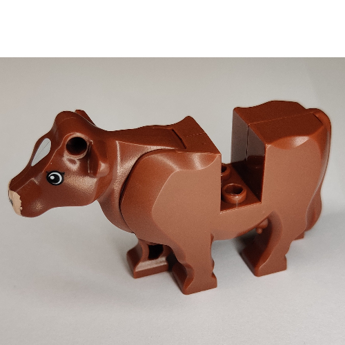 LEGO PART 64452pr0001 Animal, Cow with Pink Muzzle and White Spot on ...