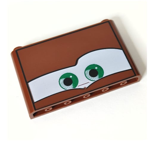LEGO PART 64453pr0001 Windscreen 1 x 6 x 3 with Eyes on White ...