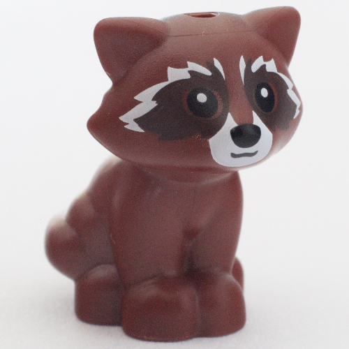 LEGO PART 77110pr0003 Animal, Raccoon Sitting with Dark Brown Markings ...