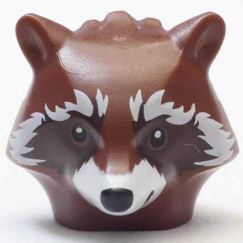 LEGO PART 79277pr0002 Minifig Head Special, Raccoon, Dark Brown and ...