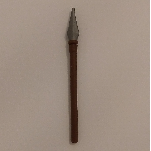 LEGO PART 90391pr0003 Weapon Pike / Spear Elaborate with Flat Silver ...