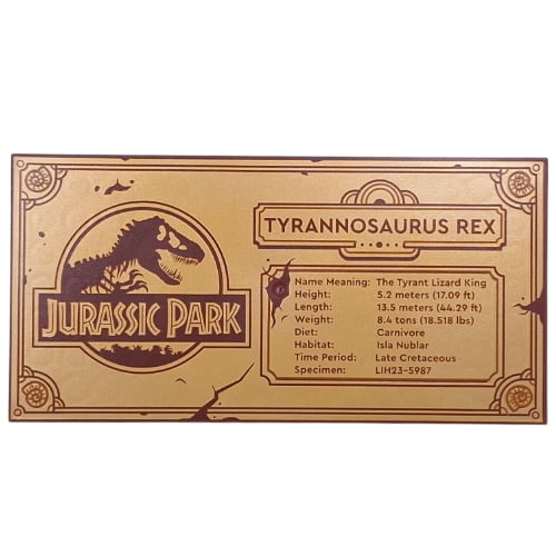 LEGO PART 90498pr0031 Tile 8 x 16 with Bottom Tubes with Gold Jurassic ...