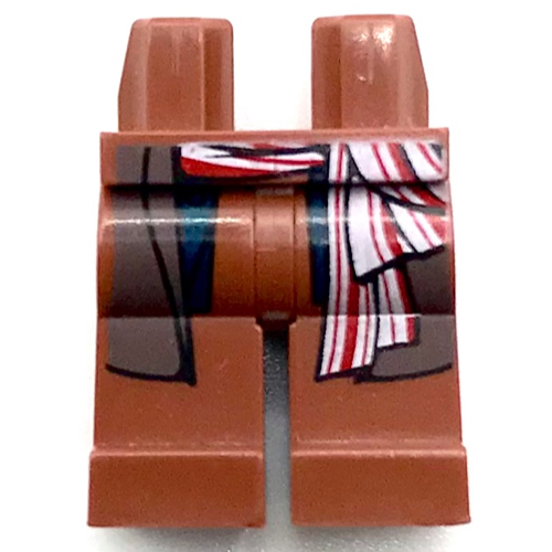LEGO PART 970c19pr0217 Hips and Reddish Brown Legs with Dark Brown Coat ...