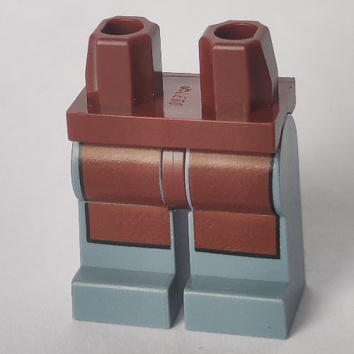 LEGO PART 970c24pr0900 Hips and Sand Blue Legs with Reddish Brown Apron ...