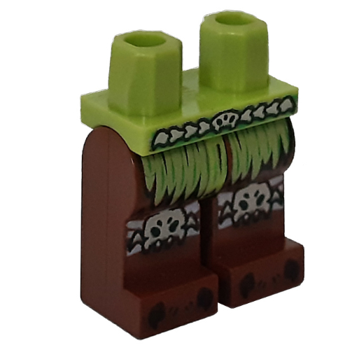 LEGO PART 970c19pr0589 Hips and Reddish Brown Legs with Lime Loincloth ...