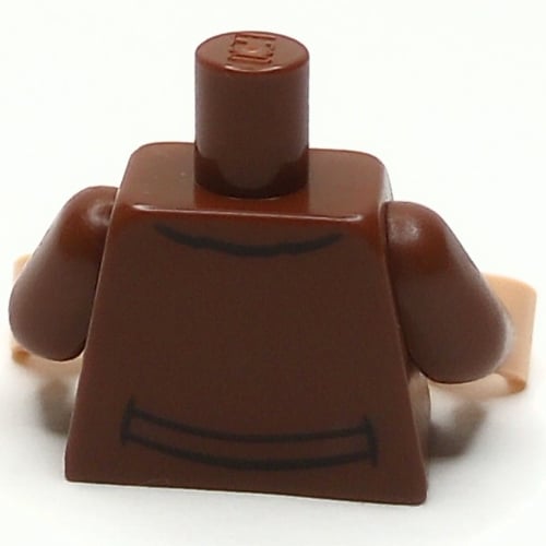 LEGO PART 973c19h02pr6699 Torso, Jacket, Tan/Reddish Brown Striped ...