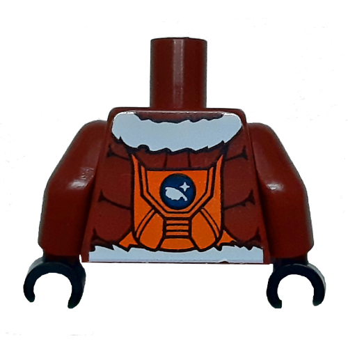 LEGO PART 973c19h03pr2678 Torso Aviator Jacket with Orange Parachute ...