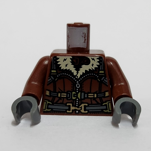 LEGO PART 973c19h12pr5806 Torso Jacket with Tan Fur Collar, Straps and ...