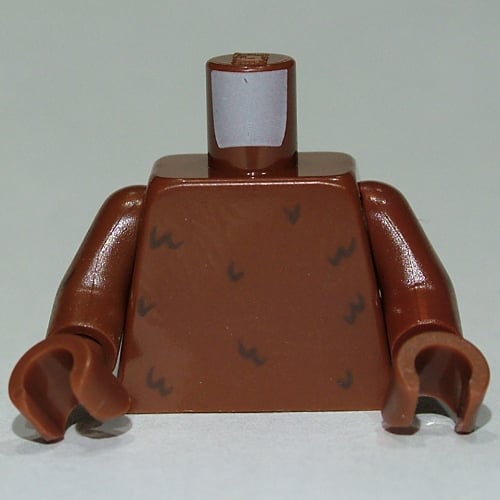 LEGO PART 973c19h19pr0002 Torso Fur, Dark Brown print, Reddish Brown ...