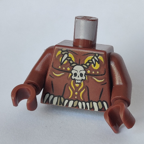 LEGO PART 973c19h19pr1850 Torso Bare Chest with Skull Necklace and Body ...