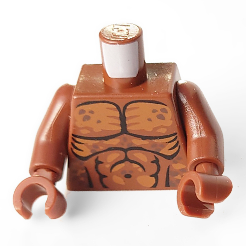 LEGO PART 973c19h19pr2064 Torso Muscles Outline Print, Reddish Brown ...