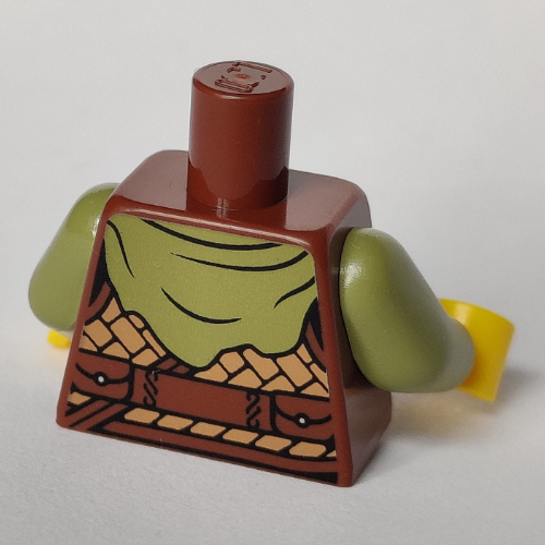 LEGO PART 973c20h01pr6141 Torso, Scale Armor, Olive Green Cloak, Dark ...