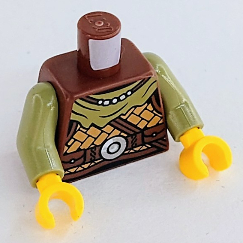 LEGO PART 973c20h01pr6141 Torso, Scale Armor, Olive Green Cloak, Dark ...