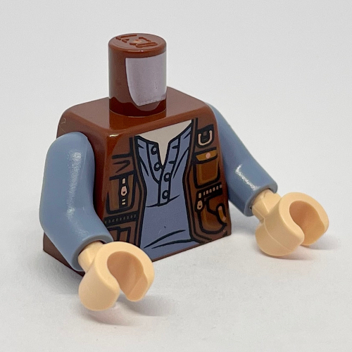 LEGO PART 973c24h02pr4277 Torso Vest Jacket, Sand Blue Shirt, Pockets ...