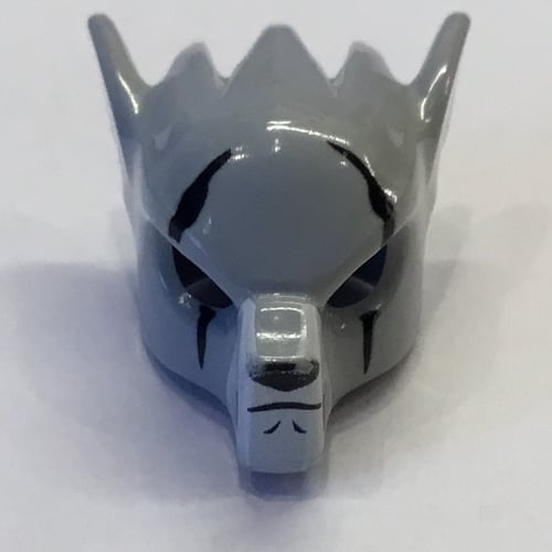 LEGO PART 11233pr0002 Mask Wolf with Face Details, Scars and White Ears ...