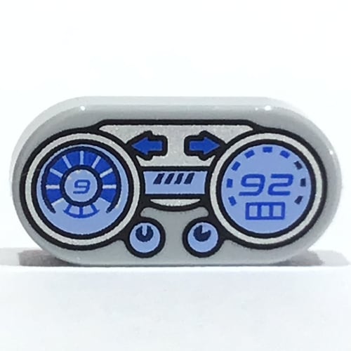 LEGO PART 1126pr0005 Tile Round 1 x 2 with Dashboard, Speedometer print ...