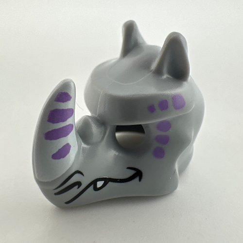 LEGO PART 15067pr0002 Mask Rhino with Striped Horn Print | Rebrickable ...