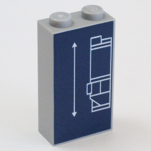 LEGO PART 22886pr0001 Brick 1 x 2 x 3 with White Blueprint Lines on ...