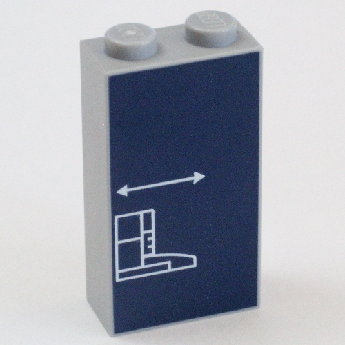 LEGO PART 22886pr0002 Brick 1 x 2 x 3 with White Blueprint Lines on ...