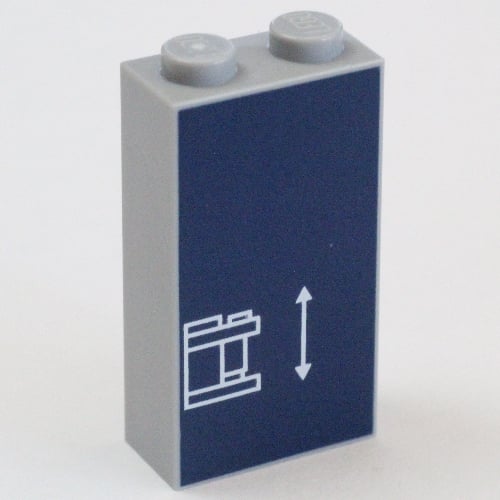 LEGO PART 22886pr0007 Brick 1 x 2 x 3 with White Blueprint Lines on ...