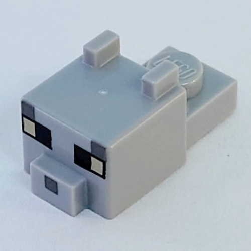 LEGO PART 24008pr0006 Animal Body Part, Cat Head 1 x 2 with Cube with ...