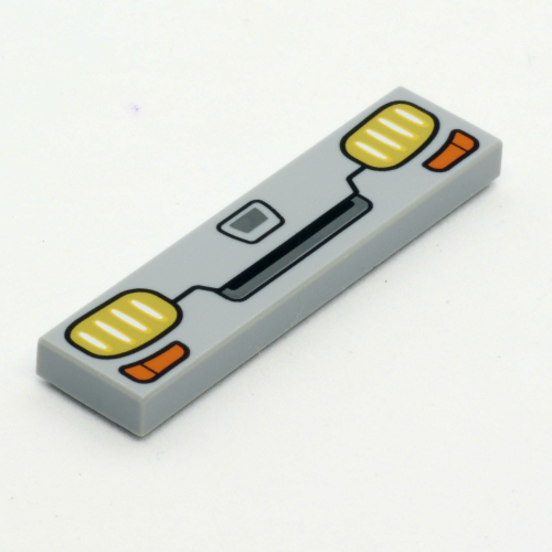 LEGO PART 2431pr0192 Tile 1 x 4 with Car Front, Yellow Headlights print ...