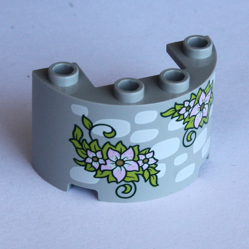 LEGO PART 24593pr0007 Cylinder Half 2 x 4 x 2 with 1 x 2 Cutout with ...