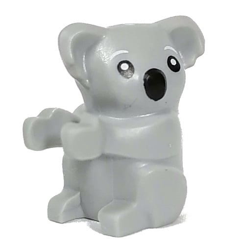LEGO PART 2589pr0001 Animal, Koala with Black Eyes, Nose, White Pupils ...