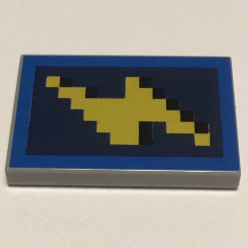 LEGO PART 26603pr0116 Tile 2 x 3 with Pixelated Yellow Lightning Bolt ...