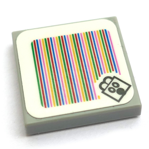 LEGO PART 3068bpr9687 Tile 2 x 2 with Scaredy Rat and Barcode Print ...