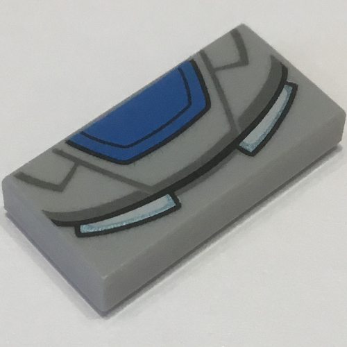 LEGO PART 3069bpr0262 Tile 1 x 2 with Rectangle White Eyes, Blue Mask ...