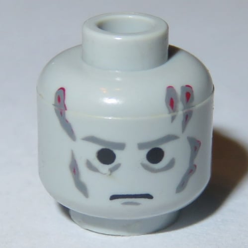 LEGO PART 3626bpr0402 Minifig Head Darth Vader, Scars Gray Left & Right ...