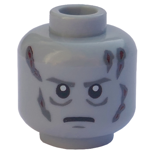 LEGO PART 3626cpr0639 Minifig Head Darth Vader, Scars Gray Left & Right ...