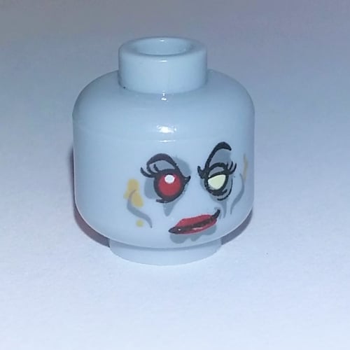 LEGO PART 3626cpr1036 Minifig Head Zombie Bride, Dual Sided, White and ...